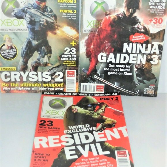 Vintage | Other | 3 Lot Xbox Magazine Resident Evil Ninja Gaiden 3 ...